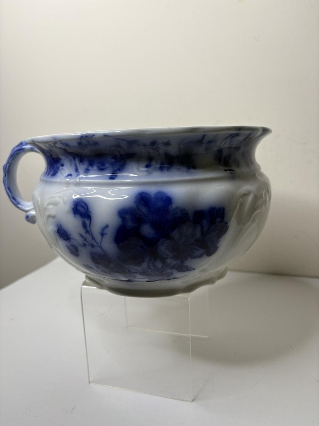 Antique Flow Blue Chamber Pot Johnson Brothers Manhattan England 5.5 ...
