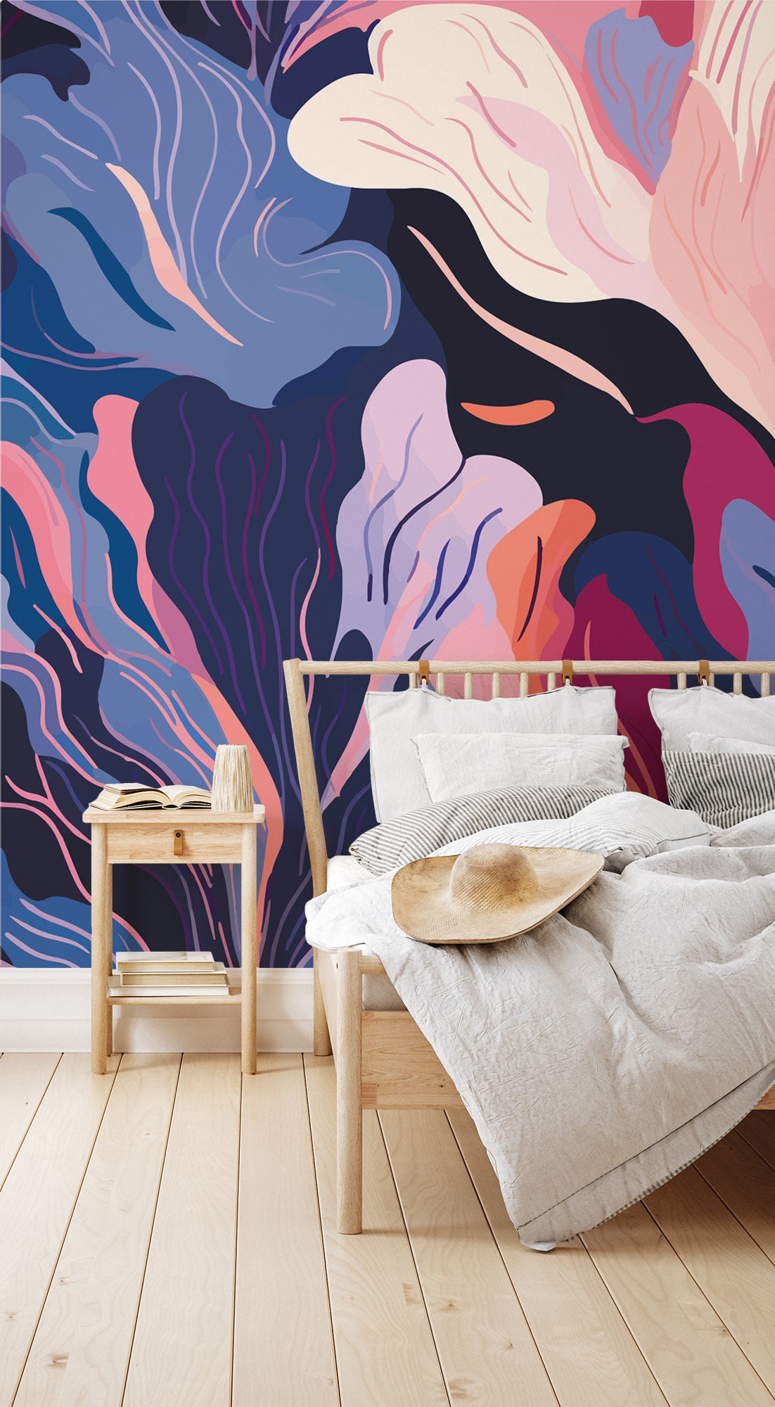 Geometric, Floral Abstract Wallpaper | Floral Wall Decor | Home ...