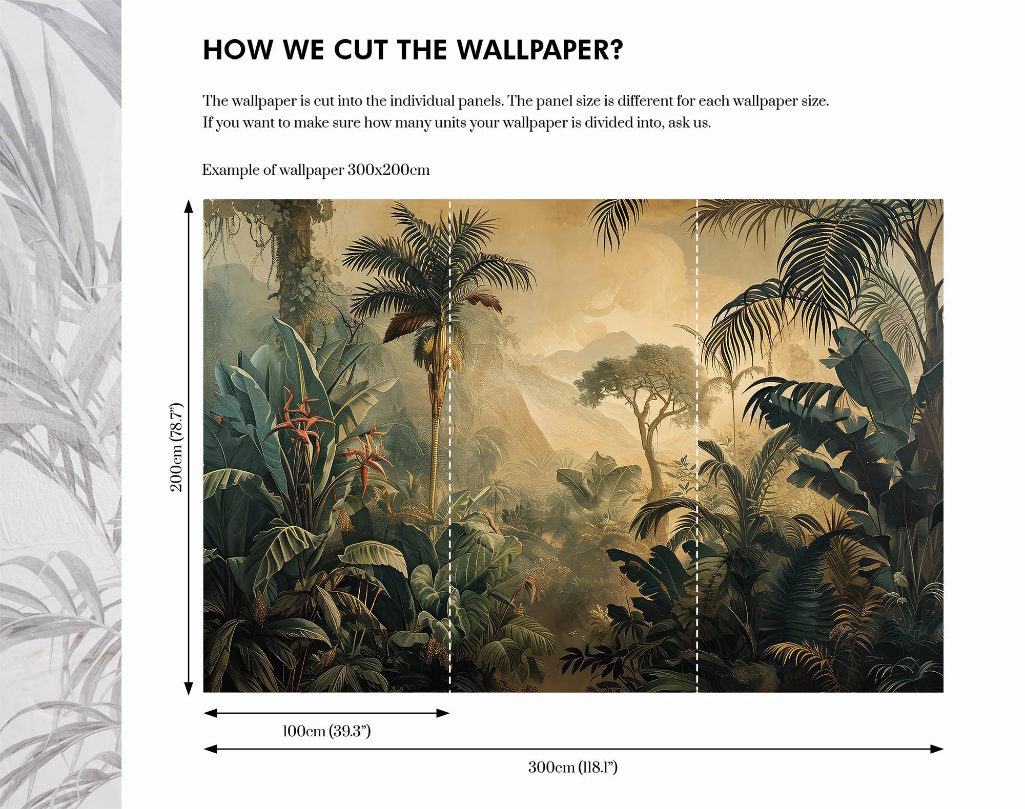 Retro Jungle Landscape Wallpaper | Wall Decor | Home Renovation | Wall ...