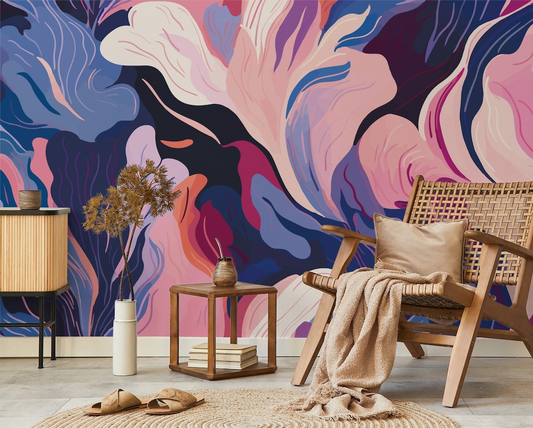 Geometric, Floral Abstract Wallpaper | Floral Wall Decor | Home ...