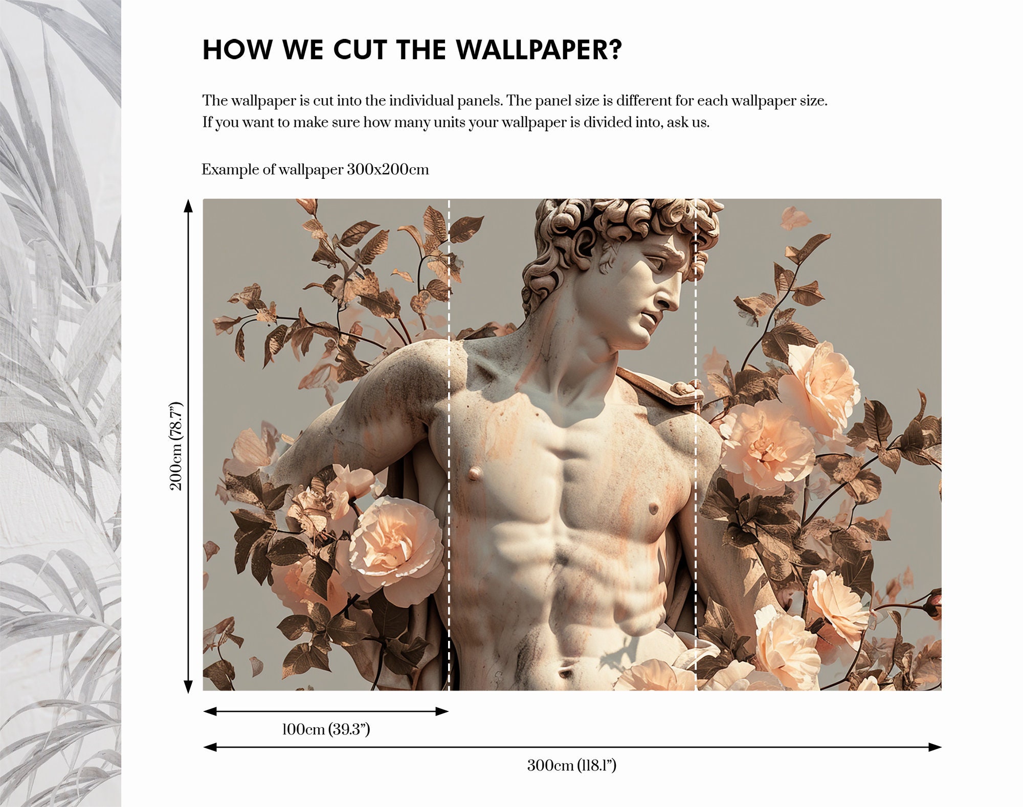 Vintage Greek Sculpture Floral Wallpaper | Wall Decor | Home Renovation ...