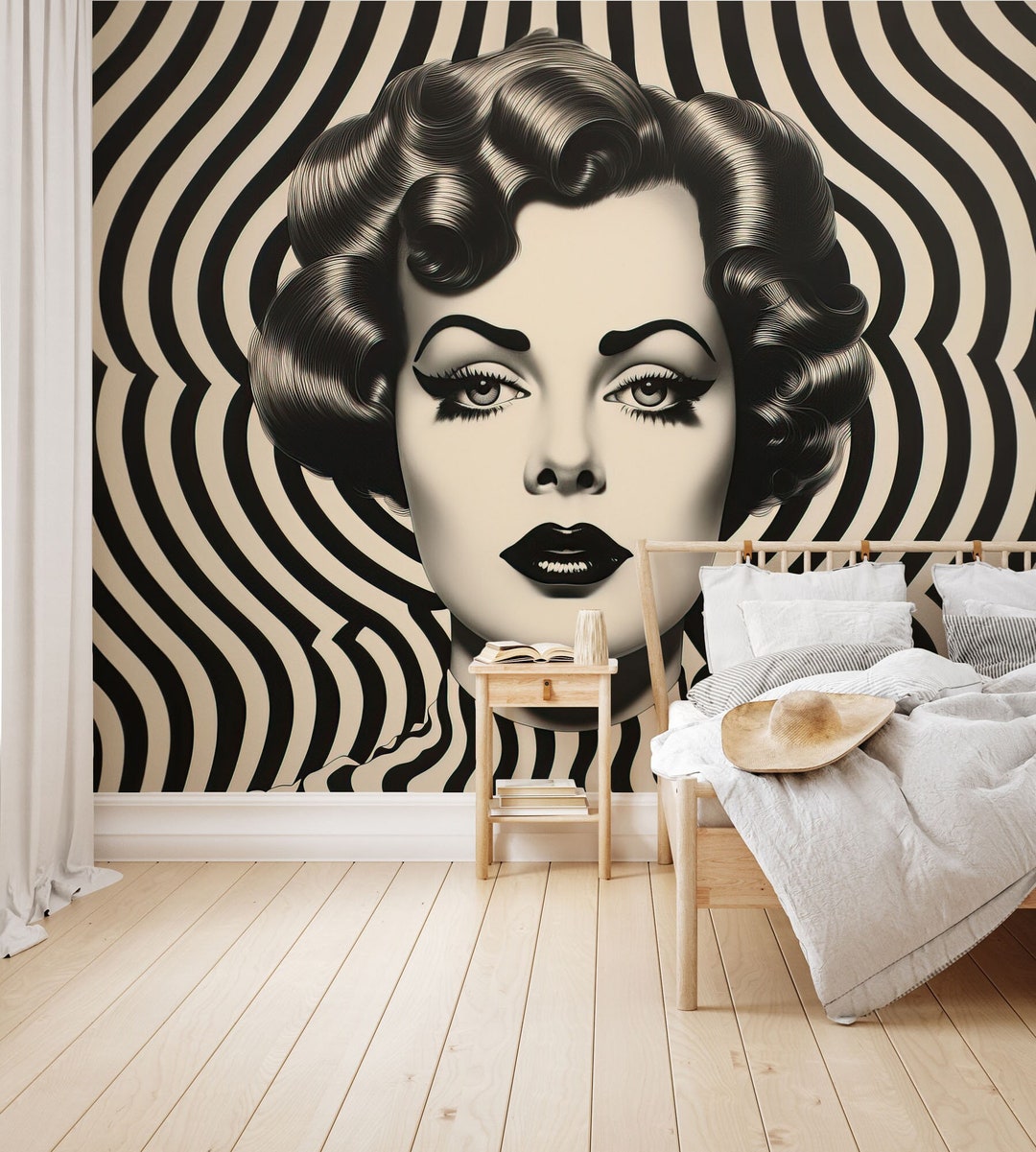 Vintage Wallpaper, Beautiful Retro Women | Wall Decor | Home Renovation ...