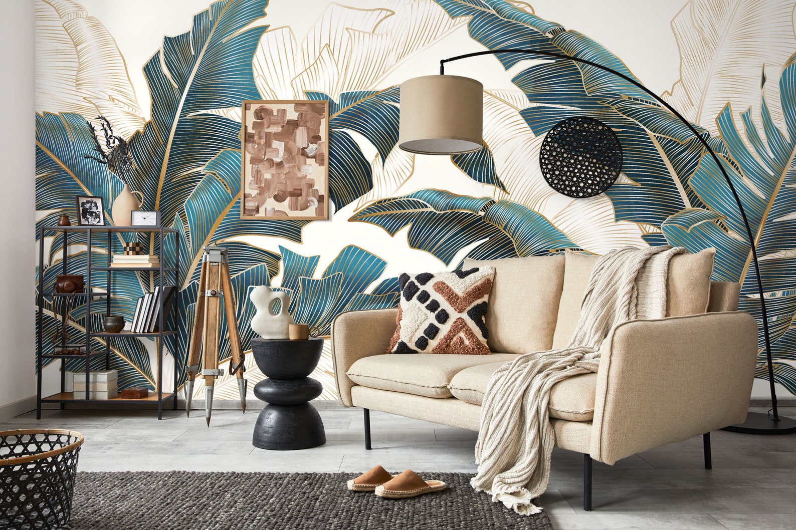 Palm Leaf Wall Mural, Tropical Wallpaper | Wall Decor | Home Renovation ...