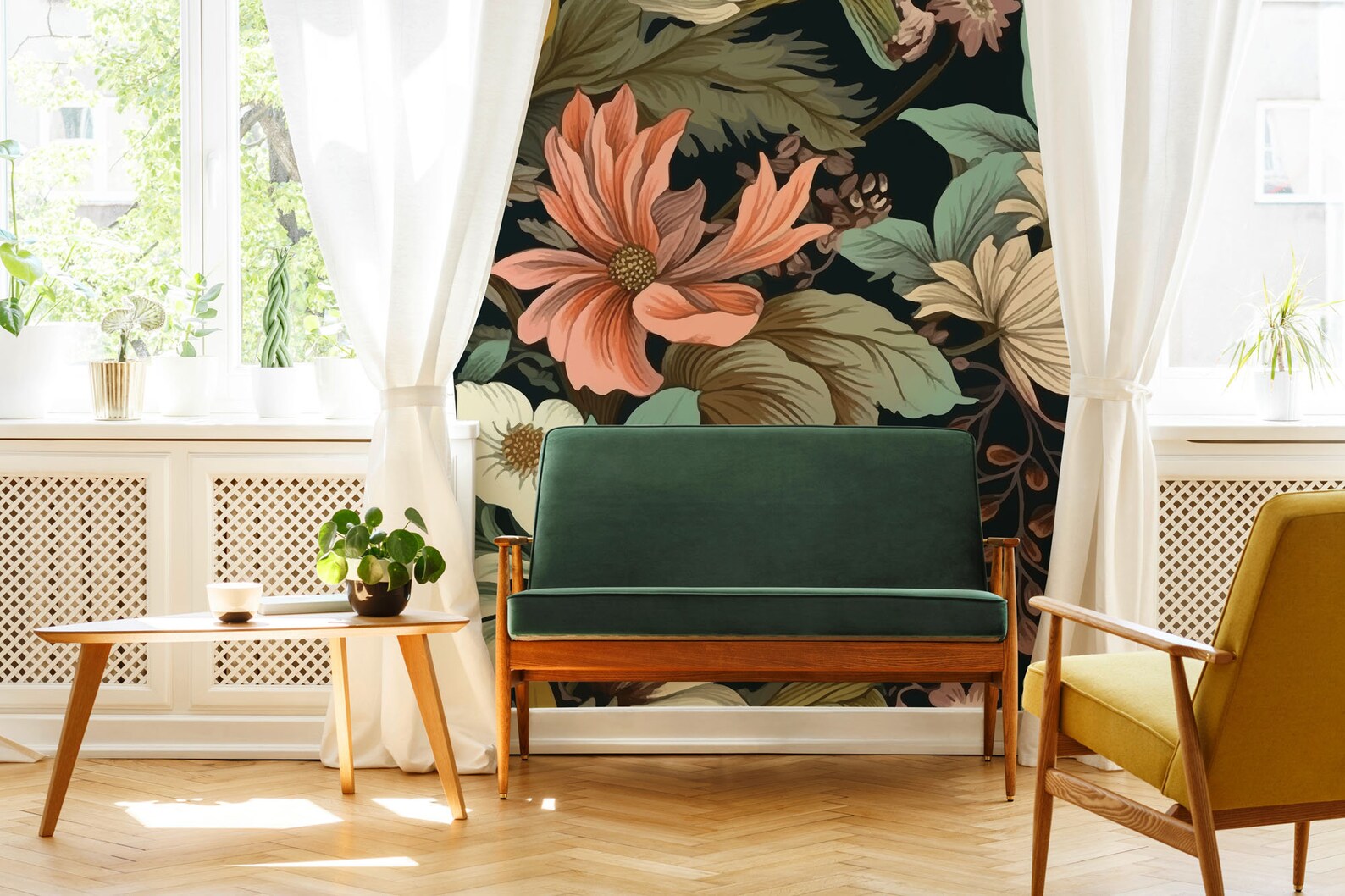 Floral Abstract Wallpaper| Wall Decor | Home Renovation | Wall Art ...
