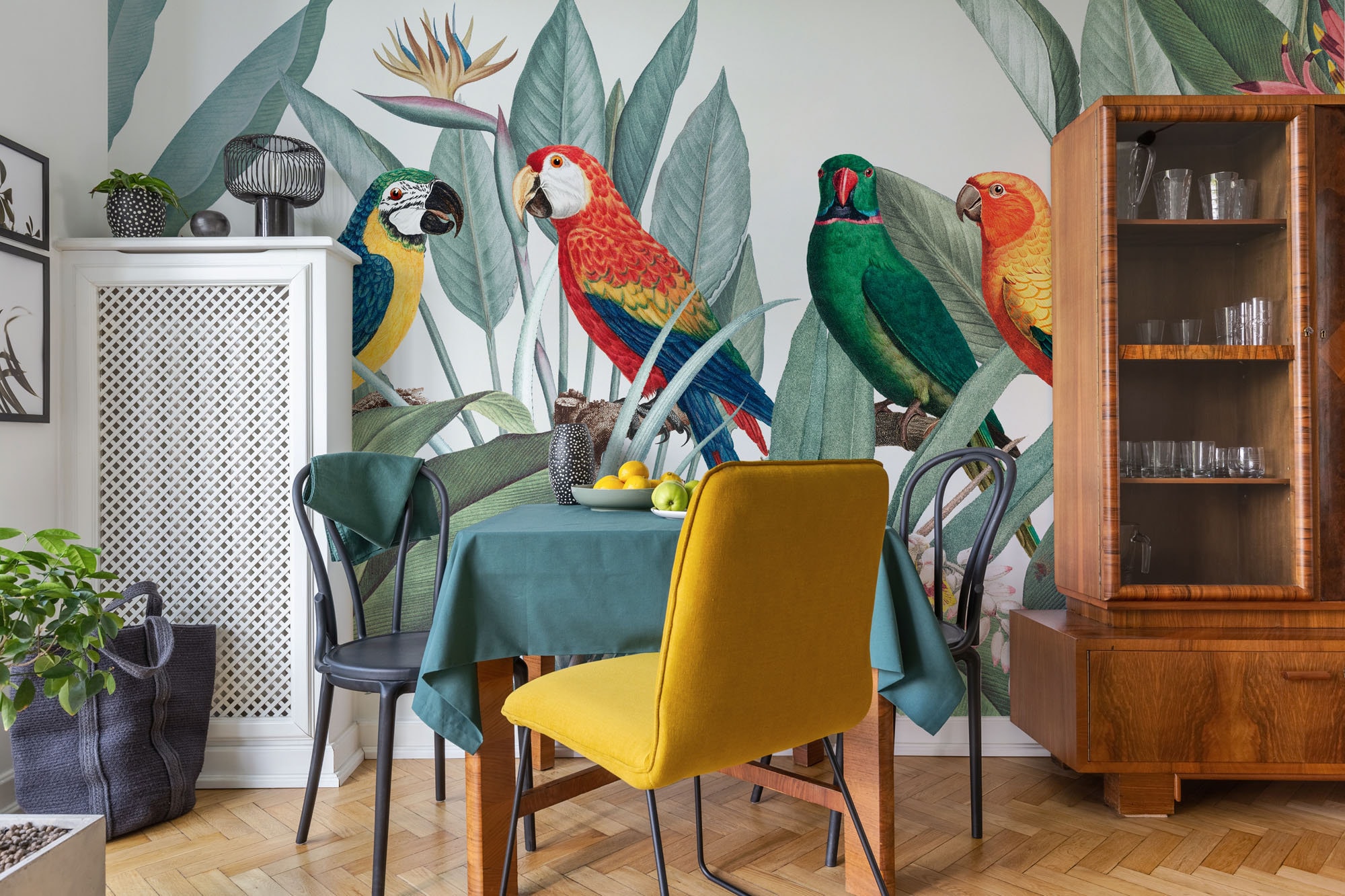Colorful Parrots Tropical Wallpaper | Tropical Wall Decor | Home ...
