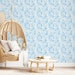 Blue & White Leaf Boho Pattern Wallpaper Wall Decor Home Renovation ...