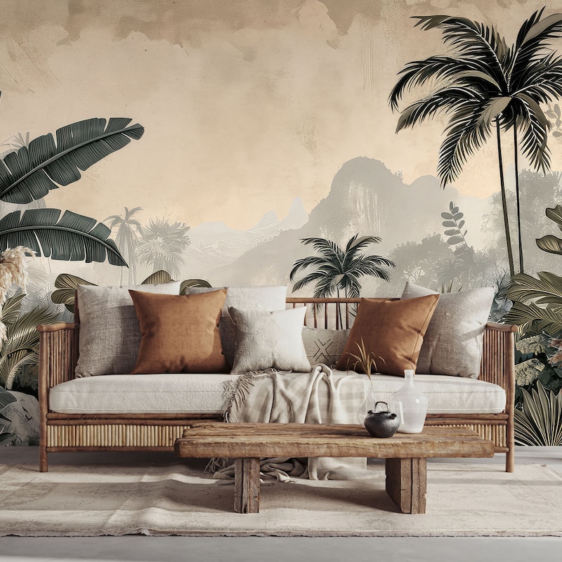 Palm Tree Wall Mural - Etsy