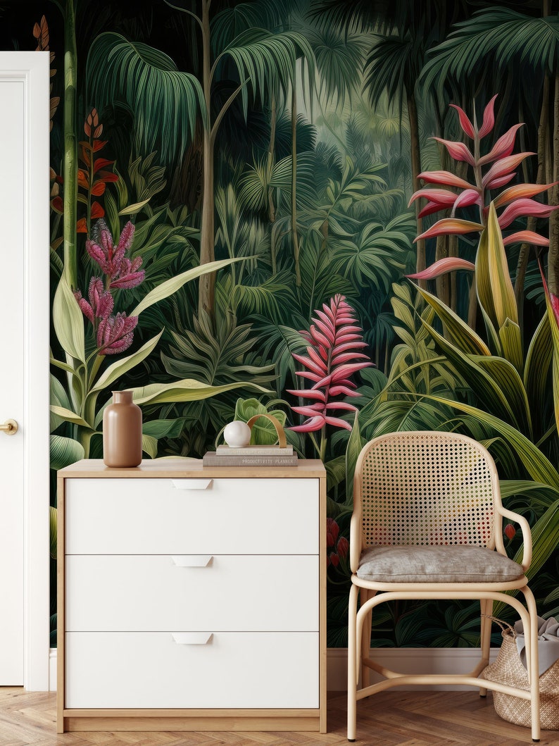 Tropical Forest Wall Mural | Wall Decor | Home Renovation | Wall Art ...