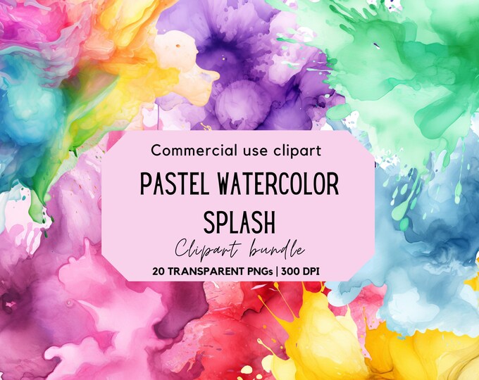 Neutral Watercolor Splashes & Paint Splatter Clipart INSTANT DOWNLOAD ...