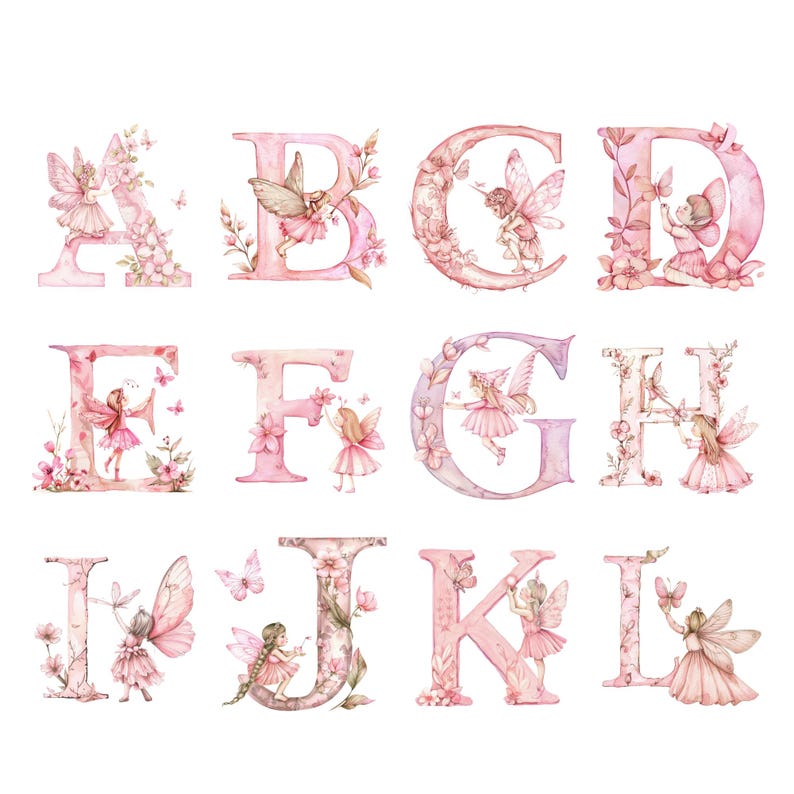 Pink Fairy Alphabet Clipart Fairies Png Pink Alphabet Fairy A to Z ...