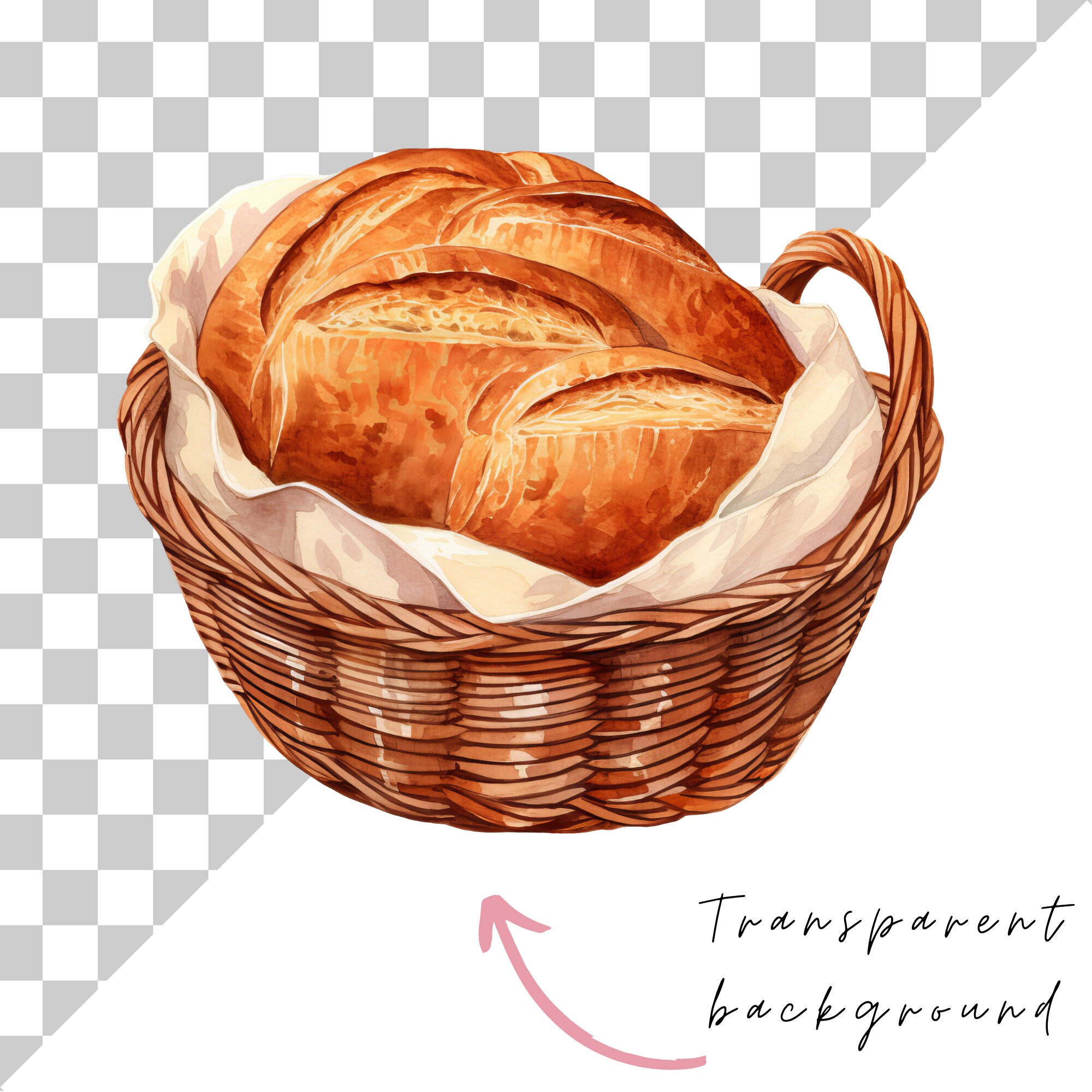 Watercolor Sourdough Bread Clipart Sourdough Starter Loaf of Bread Png ...