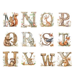 Woodland Alphabet Letter Clipart | Animals Alphabet | Alphabet ...