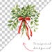 Watercolor Christmas Mistletoe Clipart (PNG Digital Download) - Etsy