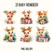 Cute Watercolor Christmas Reindeer Clipart Winter Holidays - Etsy