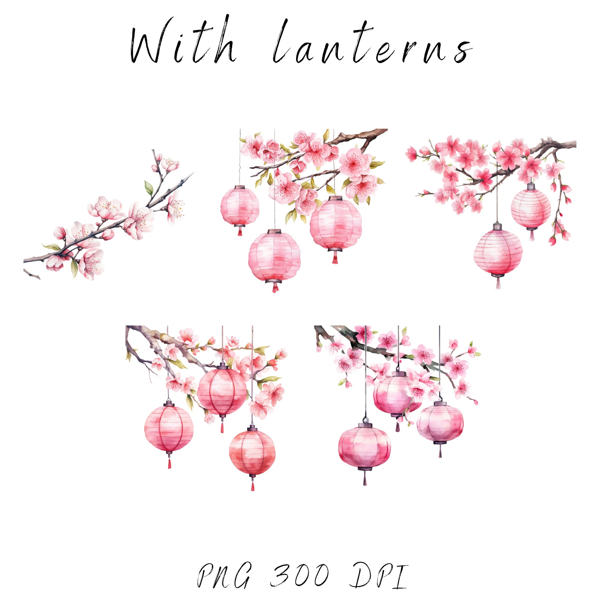 Watercolor Cherry Blossom Tree Clipart Sakura Blossom Spring Flowers ...