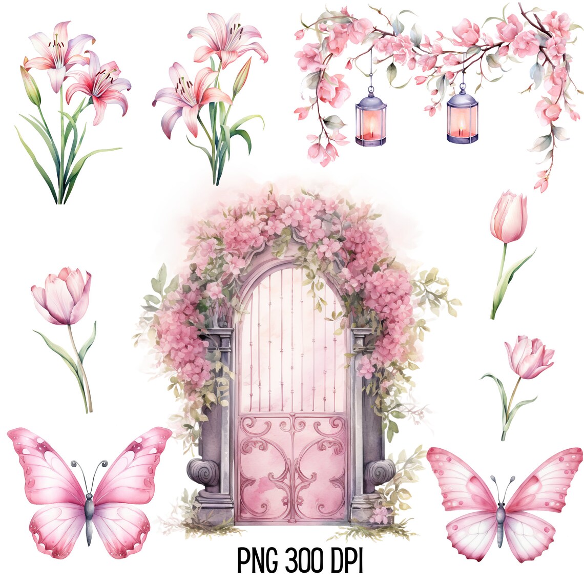 Pink Fairy Clipart Butterfly Fairy Garden Secret Garden Fantasy ...