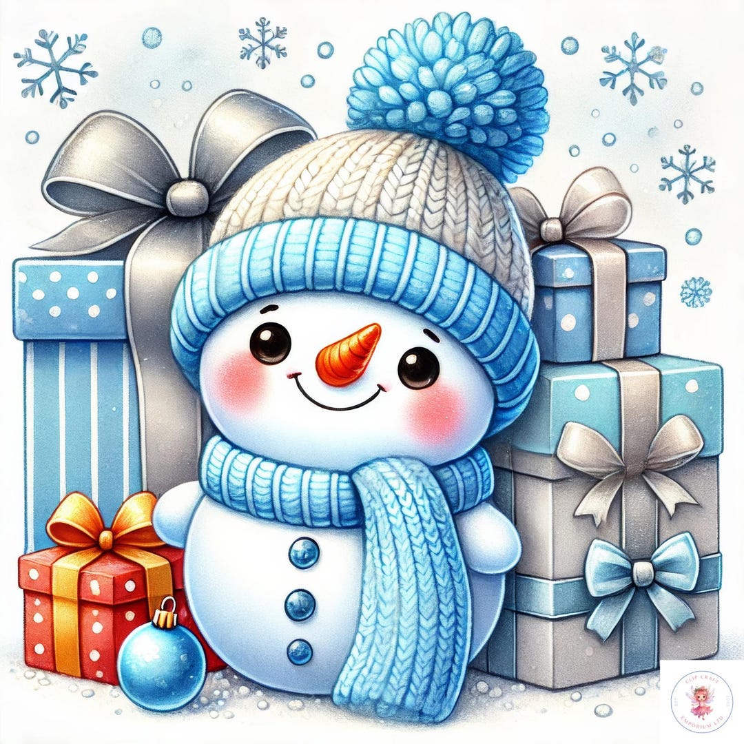 15 Cute Snowman Clipart | 300 DPI Jpegs | Festive Christmas | Snowman ...