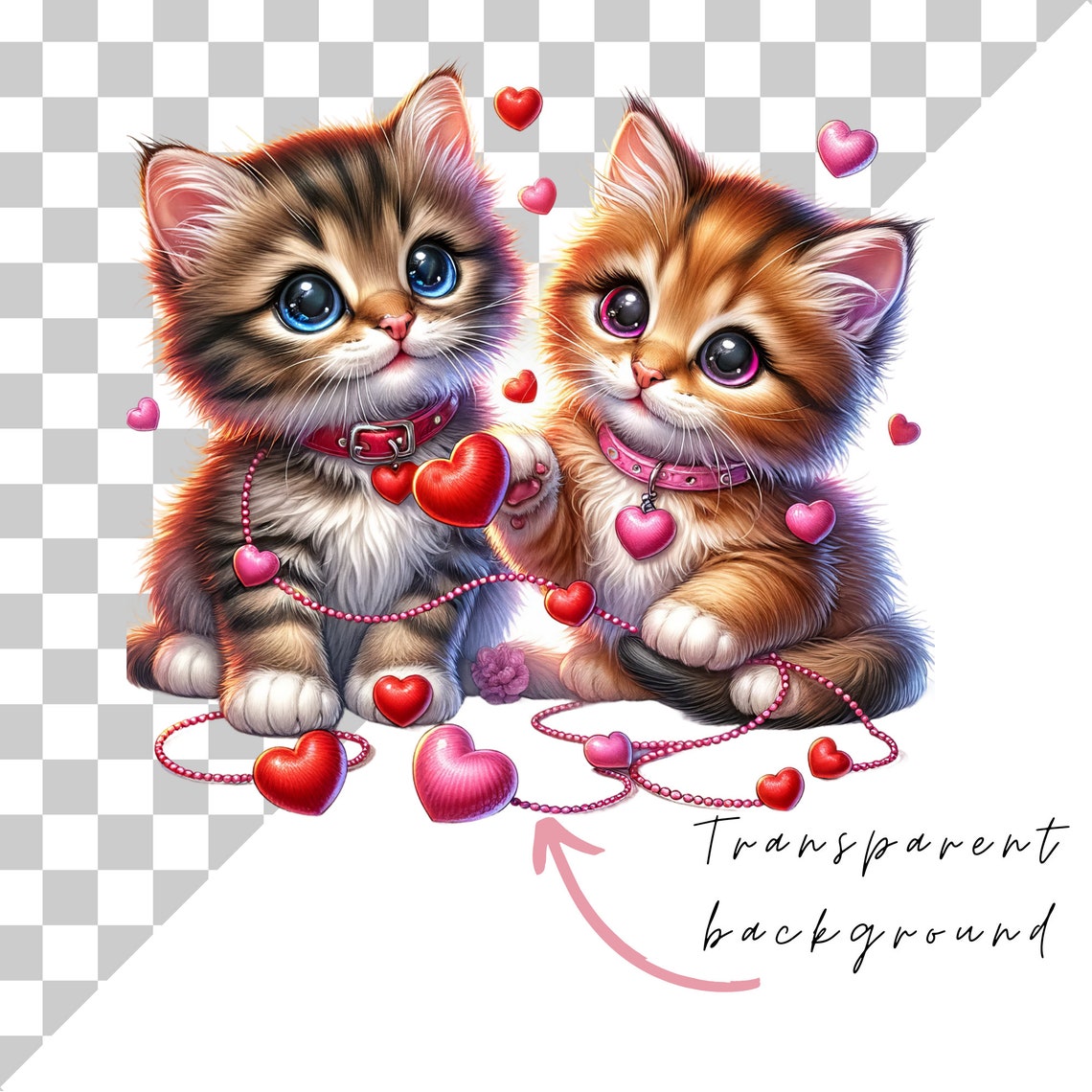 Valentines Animal Couples Clipart Cute Animal Romantic Valentines Day ...