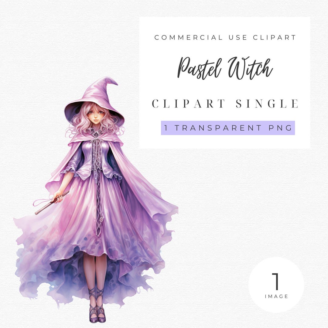 Watercolor Pastel Witch Clipart Witchcraft Png Witch Fantasy Art Pastel ...