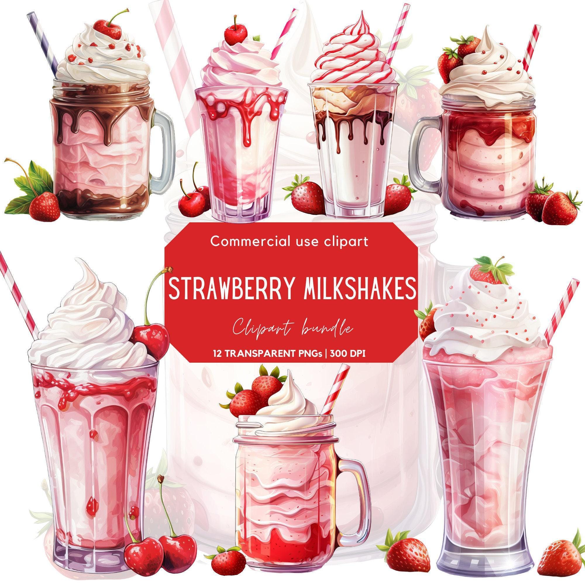 Strawberry Milkshake Clipart