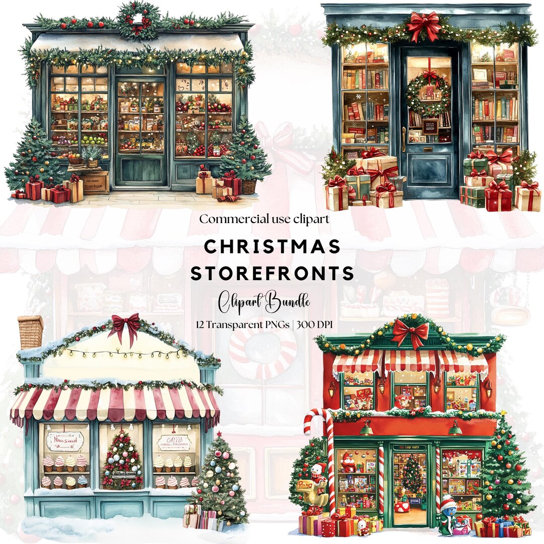 Christmas Storefronts Clipart Winter Storefront Png Christmas Shop Png ...
