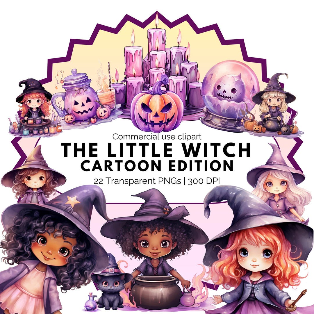 Cute Pastel Witch Clipart | Pastel Halloween | Pink Halloween Png ...