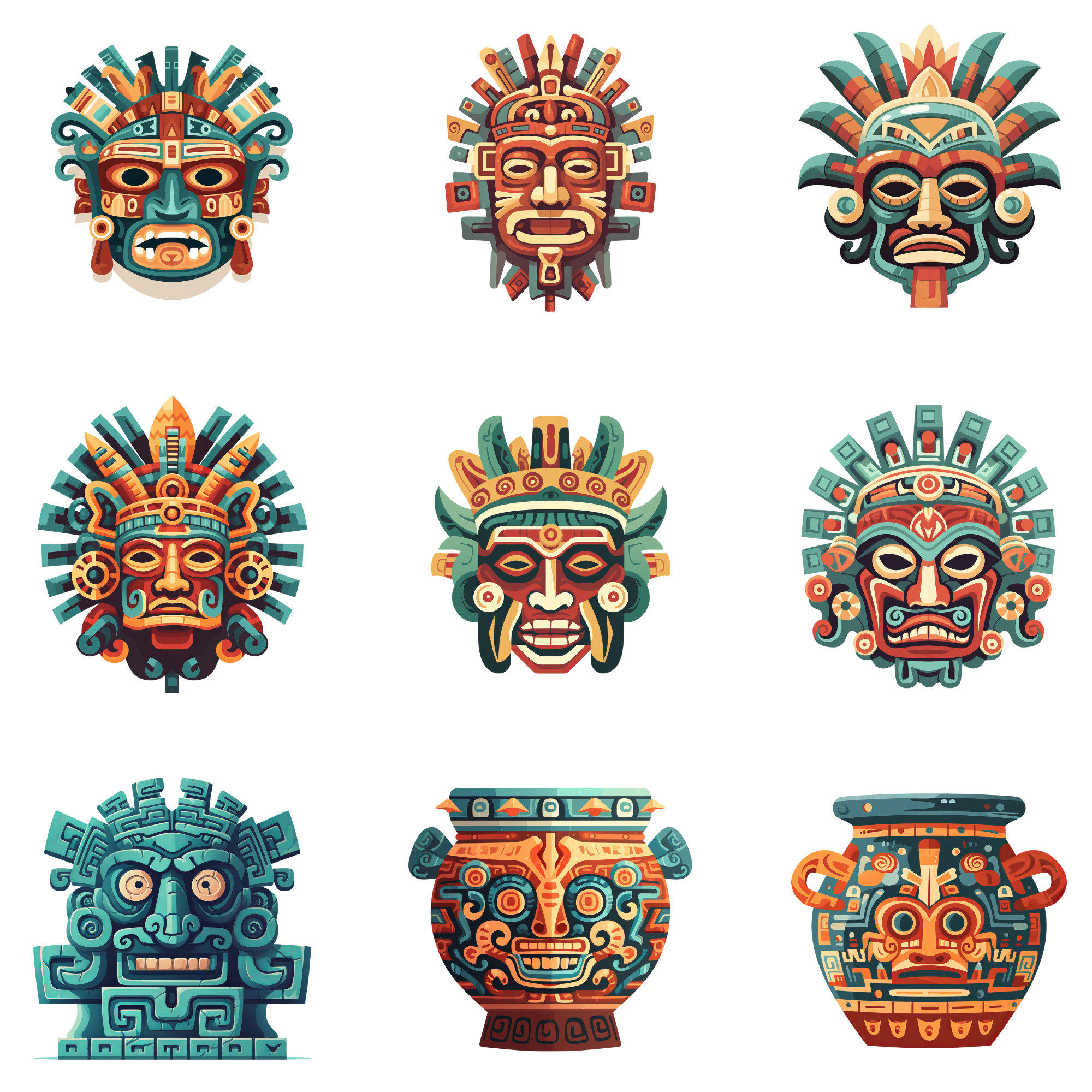 Ancient Maya Clipart Mayan Pyramid Mayan Calendar Aztec Art Mexican ...
