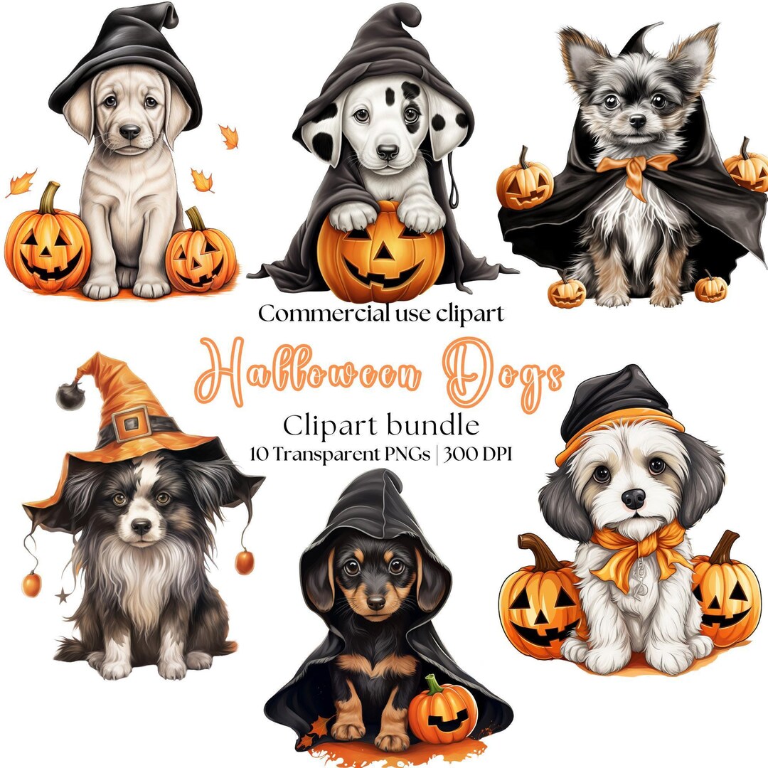 Halloween Dogs Clipart | Halloween Dogs Png | Cute Dog Clipart ...