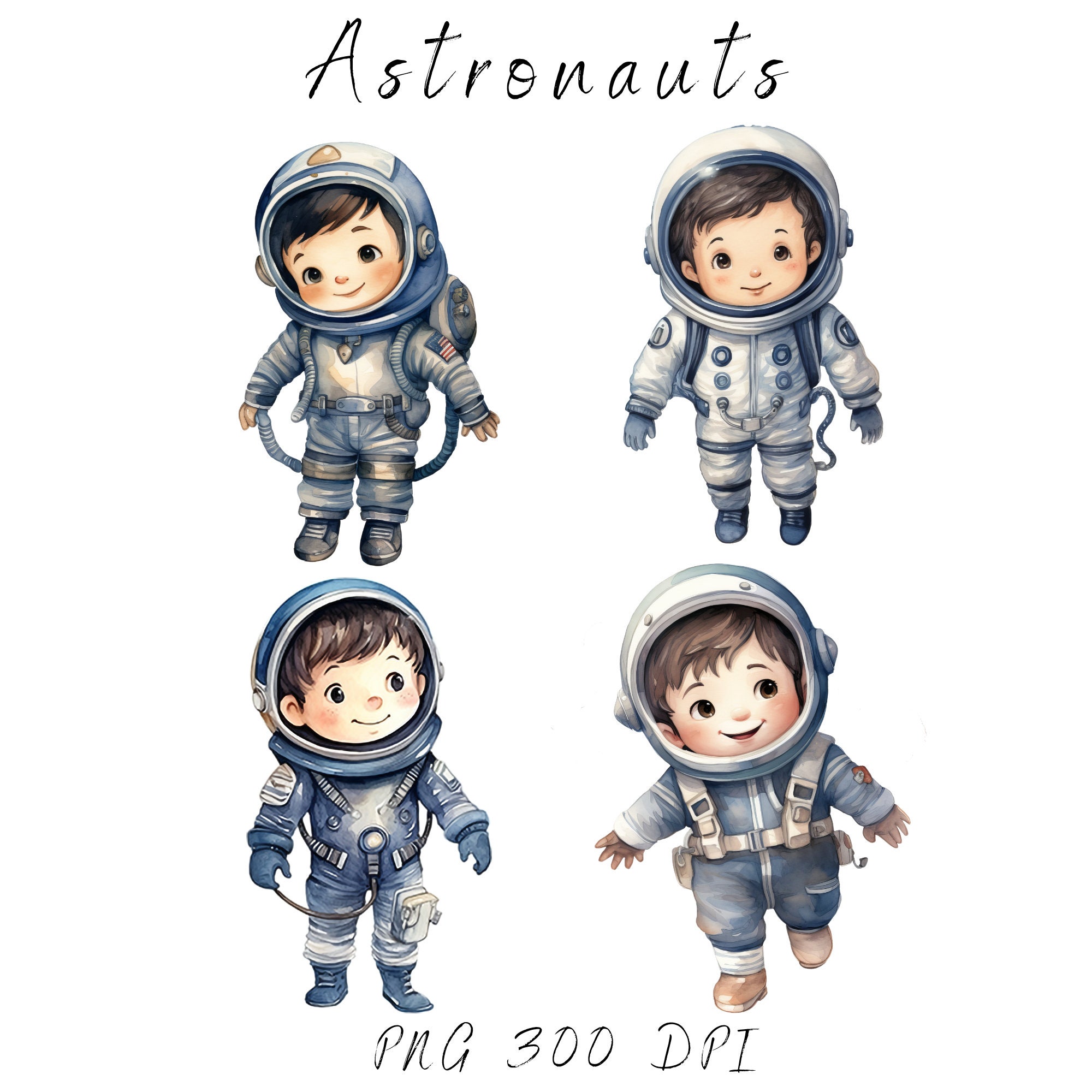 Little Astronaut Clipart Cute Astronauts Space Birthday Party Outer ...