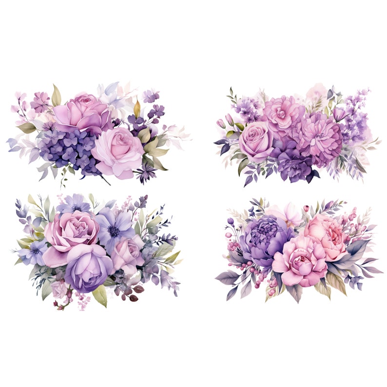 Lilac Floral Clipart Lilac Flower Lilac Bouquet Purple Flower Png ...