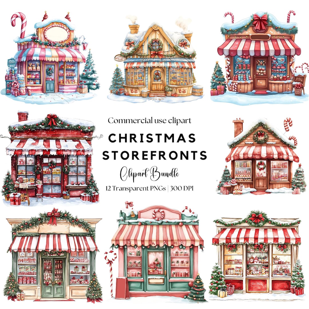 Christmas Candy Storefront Clipart | Candy Store | Candy Shop | Candy ...