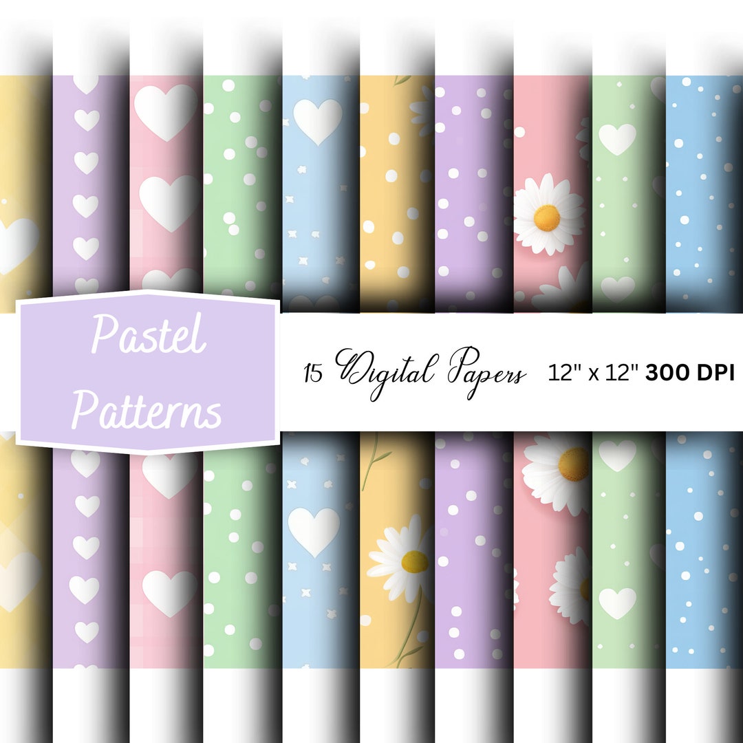 Cute Baby Pastel Digital Papers | Nursery Wallpaper Background | Pastel ...