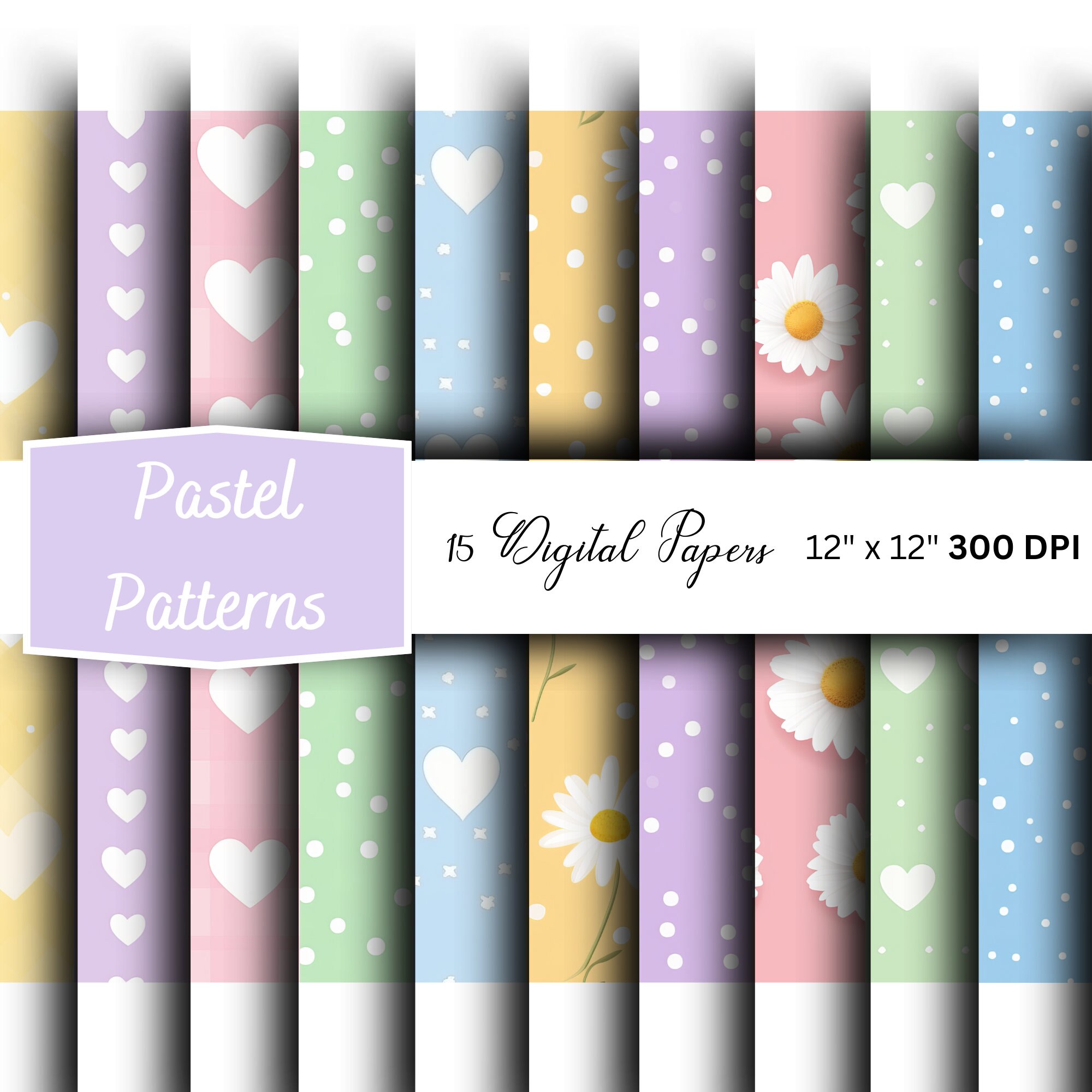 Cute Baby Pastel Digital Papers Nursery Wallpaper Background Pastel ...