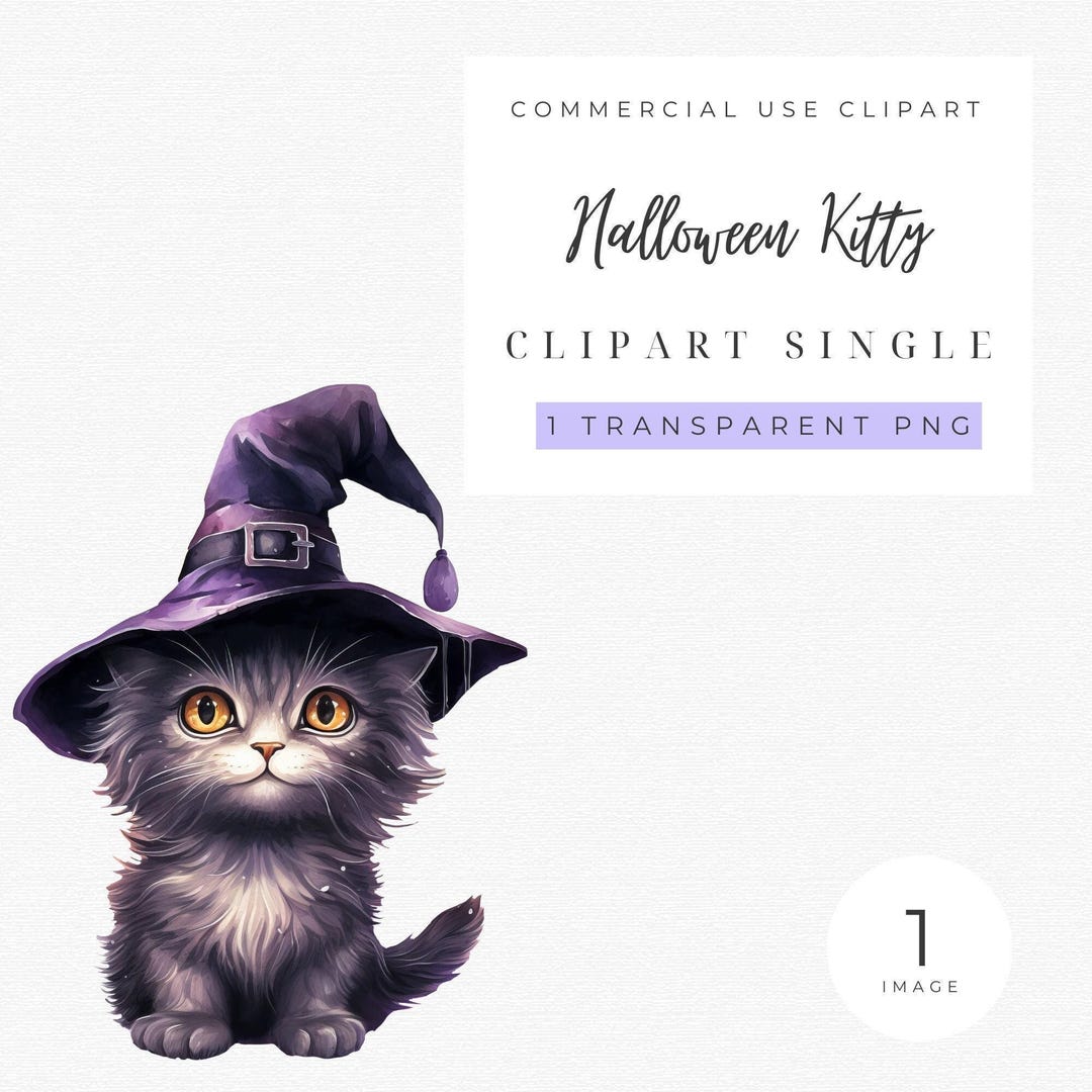 Halloween Kitty Clipart | Bewitching | Cat in Costume Png | Halloween ...