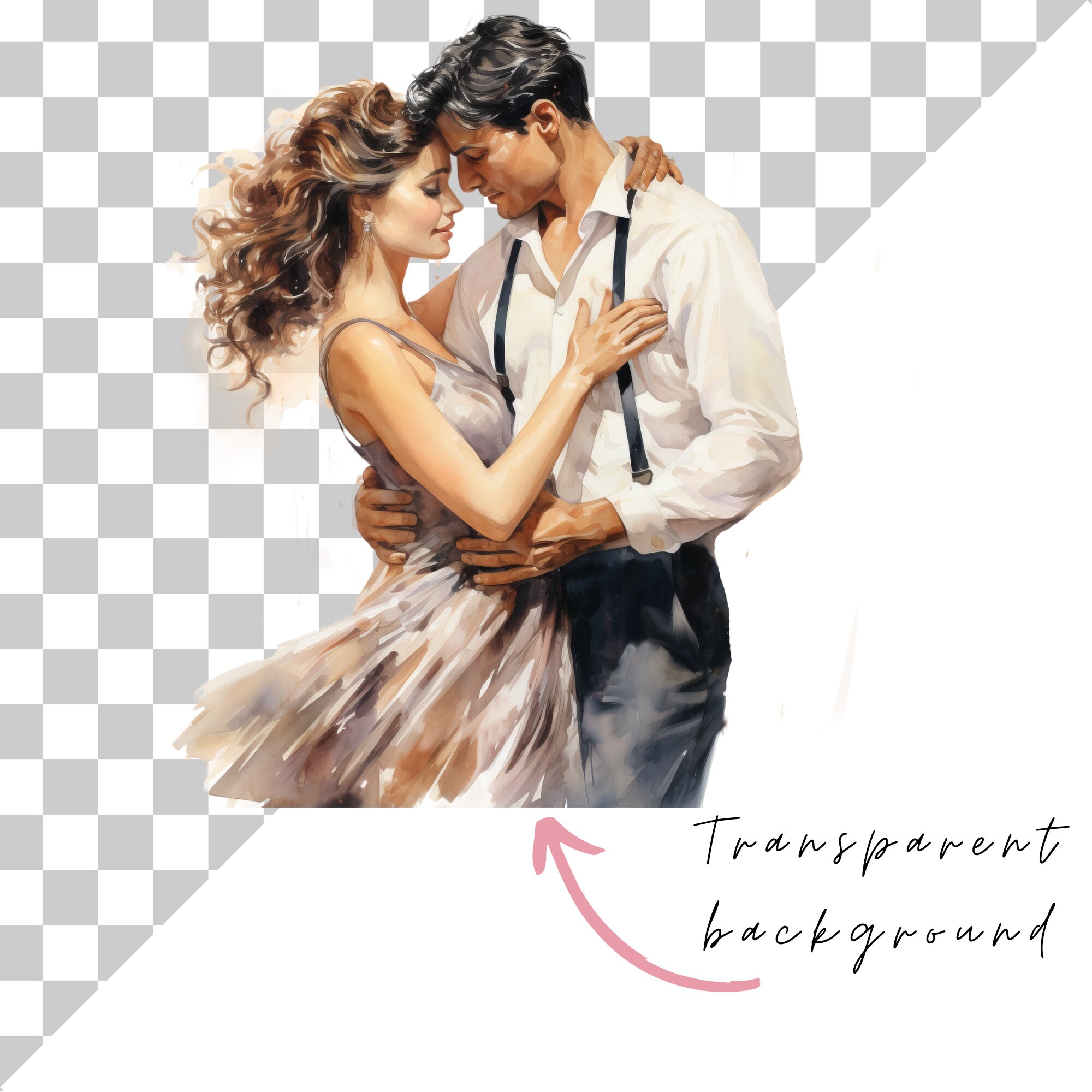 Watercolor Vintage Valentine's Clipart Nostalgic Valentines Retro ...