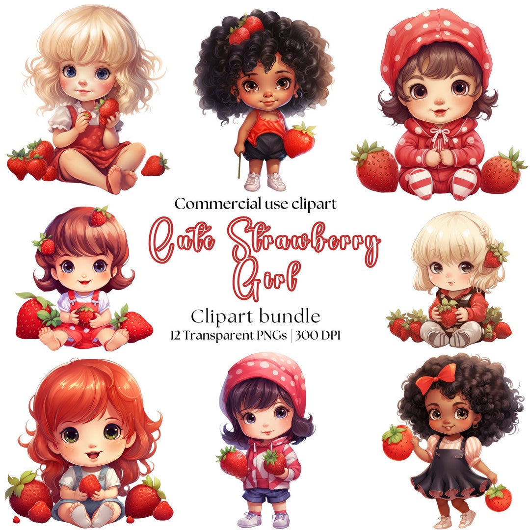 Cute Strawberry Baby Girl Clipart Strawberry Shortcake Strawberry ...