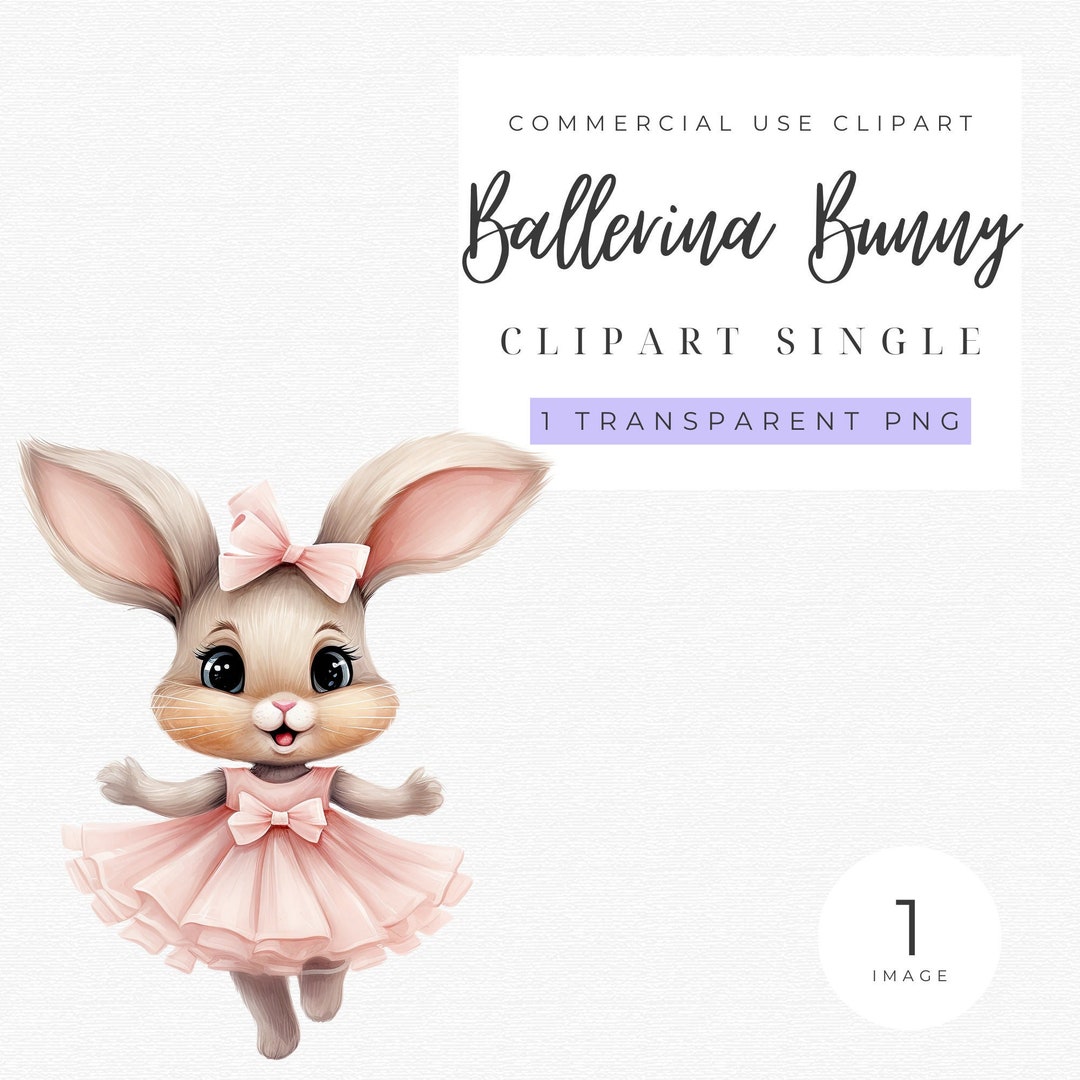 Watercolor Ballerina Bunny Clipart Ballet Bunnies in Tutu Dress Ballet ...