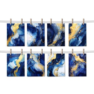 Navy & Gold Alcohol Ink Texture Clipart | Watercolor Texture | Liquid ...
