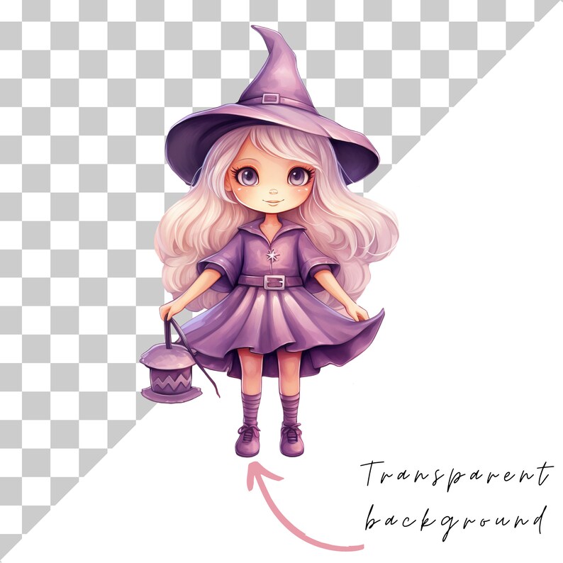Cute Pastel Witch Clipart Pastel Halloween Pink Halloween Png Cute ...