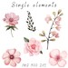 Dusty Pink Floral Clipart | Pink Roses | Blush Floral | Watercolor ...
