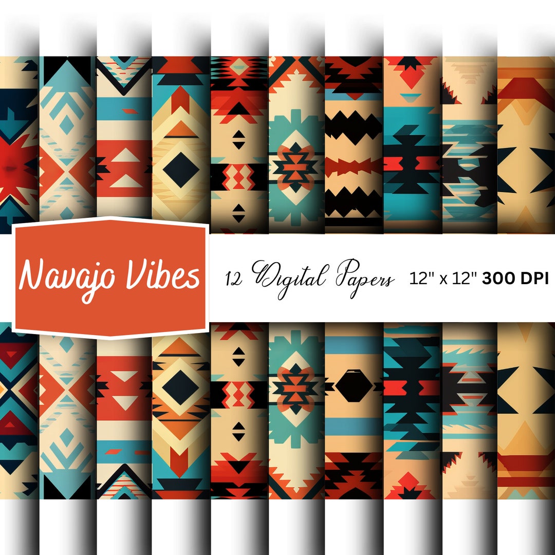 Navajo Vibes Digital Papers | Printable Paper | Seamless Pattern ...