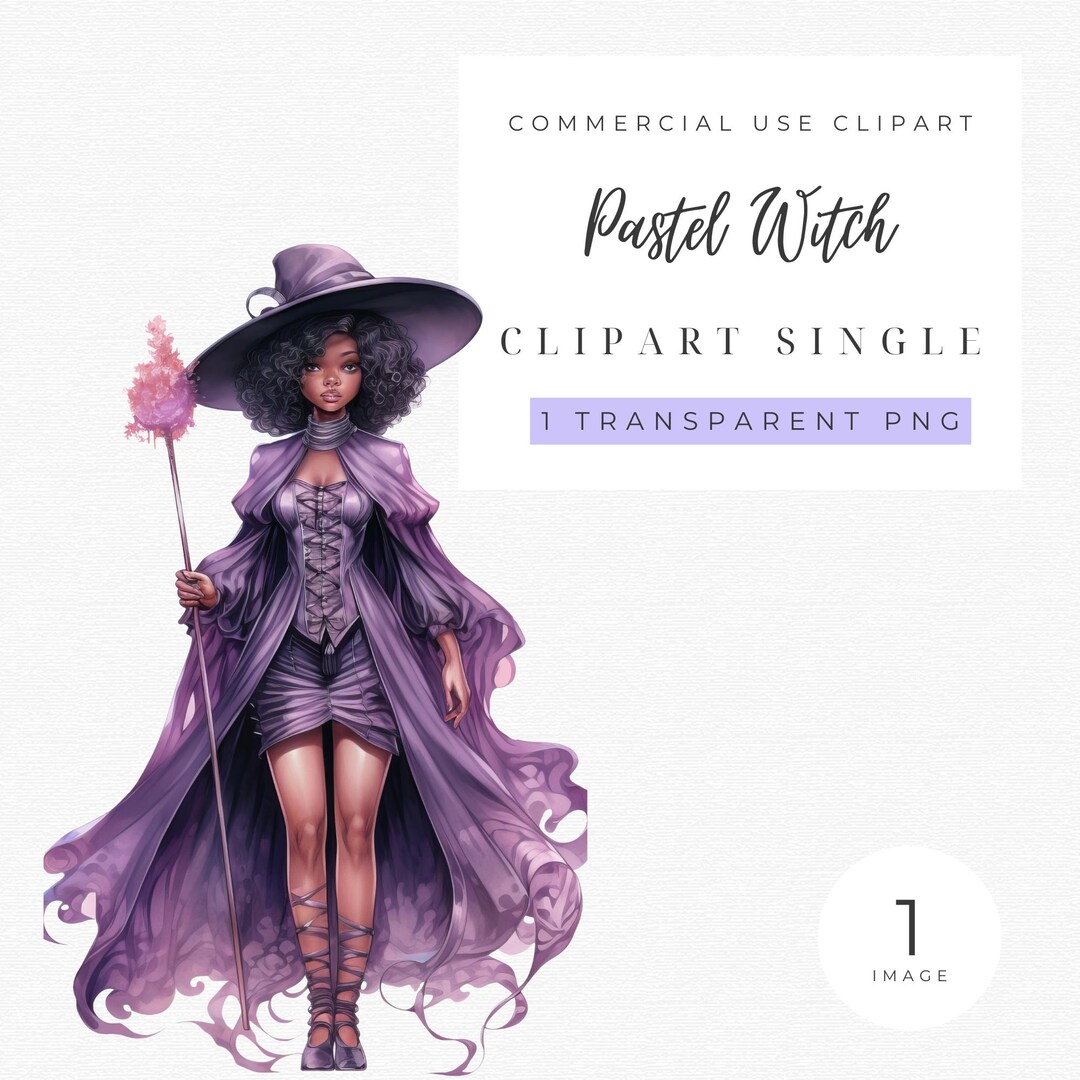 Watercolor Pastel Witch Clipart | Witchcraft Png | Witch Fantasy Art ...