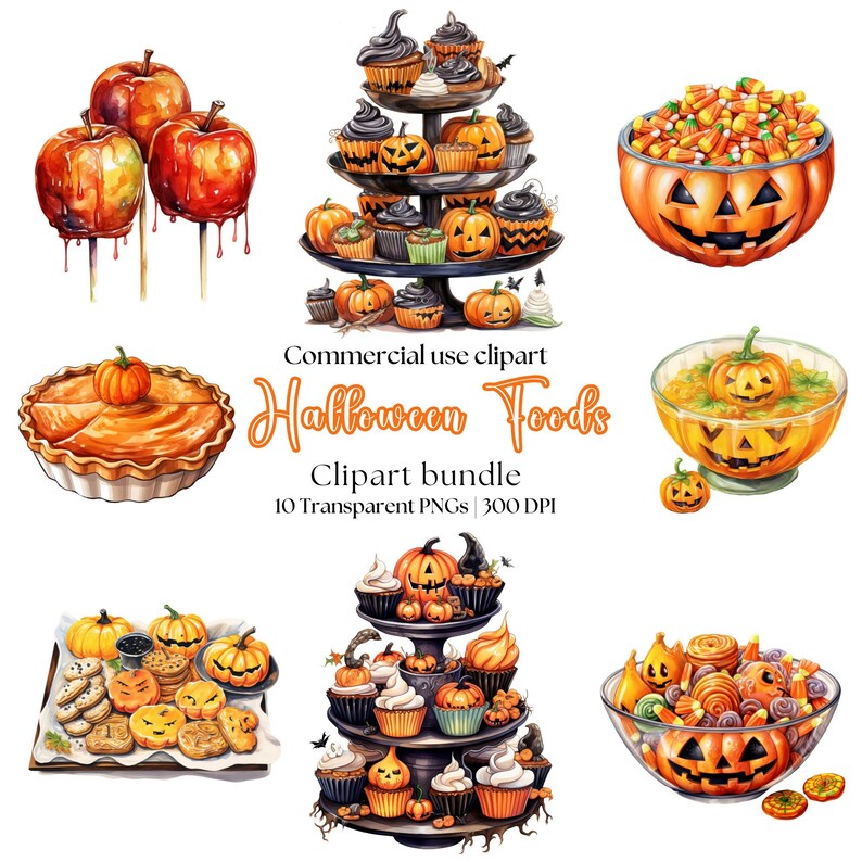Halloween Food Clipart Candy Corn Spooky Candy Jack O Lantern Gummy ...