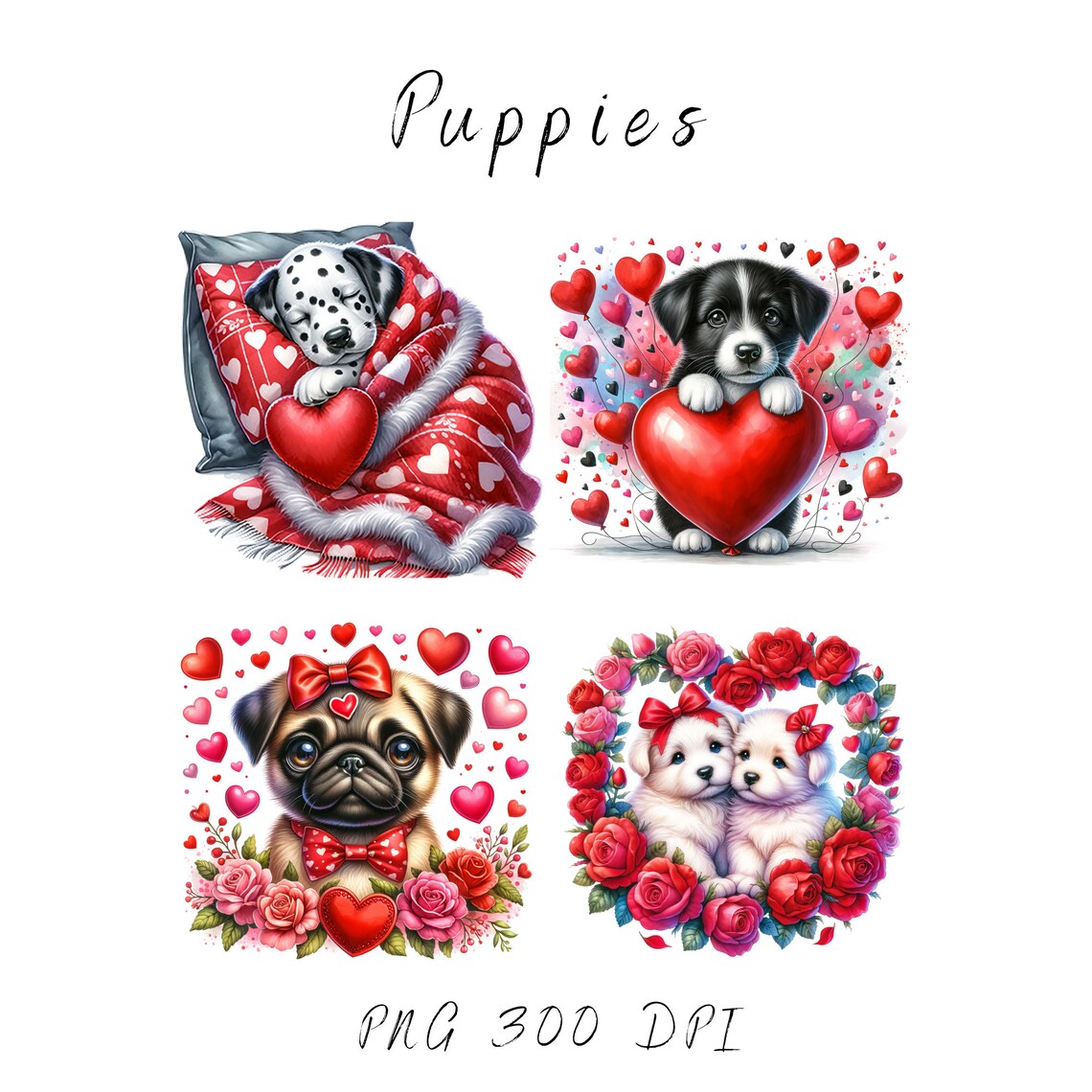 Valentines Puppies Clipart Cute Dog Cute Puppy Romantic Love Day Cute ...