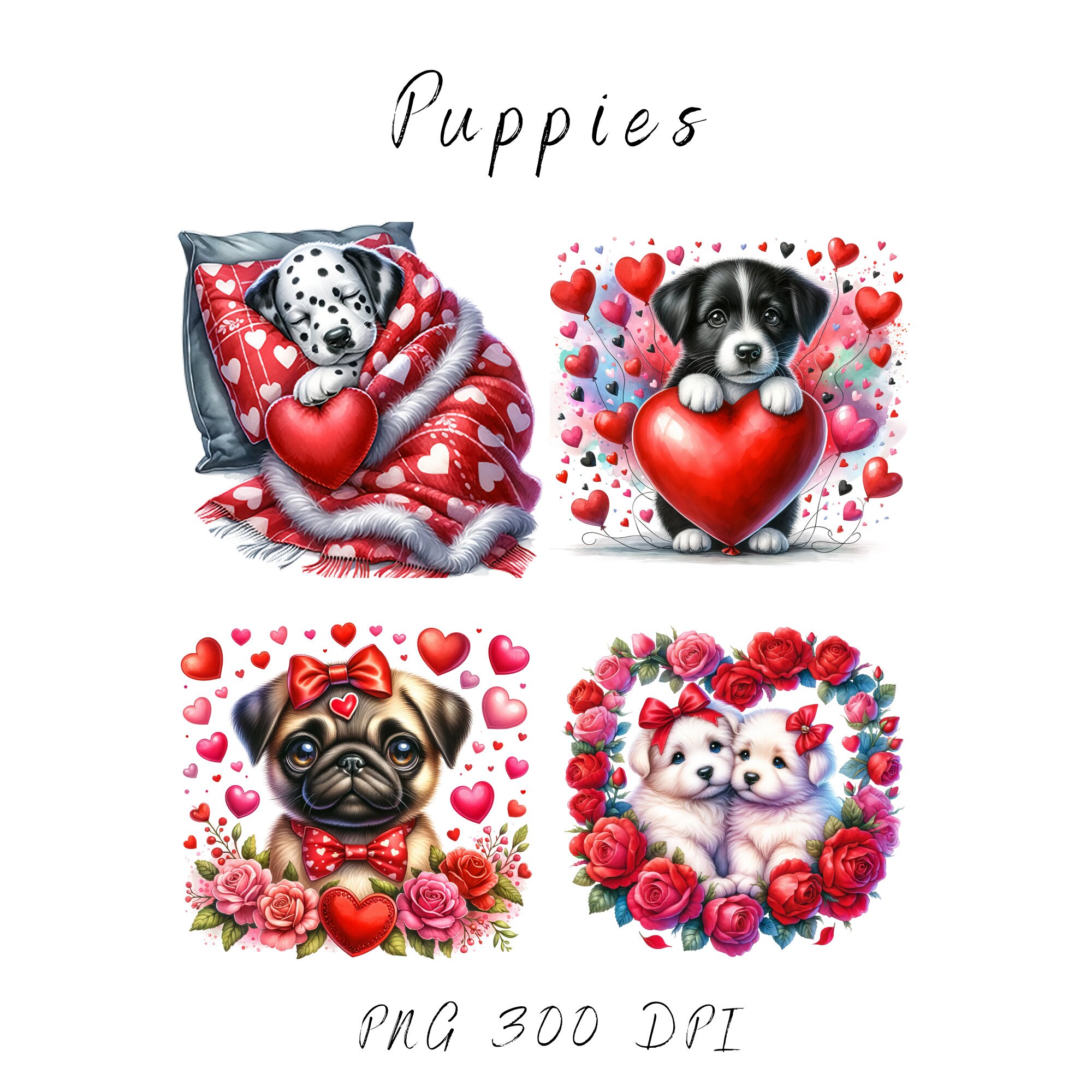 Valentines Puppies Clipart Cute Dog Cute Puppy Romantic Love Day Cute ...