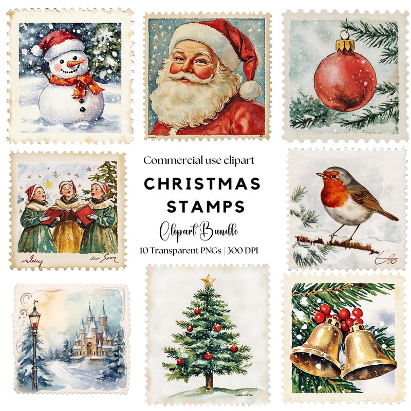 Christmas Stamps - Etsy