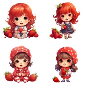 Cute Strawberry Baby Girl Clipart | Strawberry Shortcake | Strawberry ...