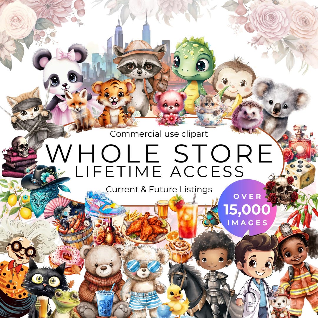 Whole Shop Lifetime Access 15,000+ Png's, Instant Download Mega Bundle ...