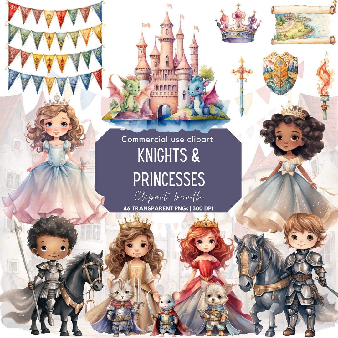 Fairytale Knights and Princess Clipart Fairytale Castle Little Princess ...