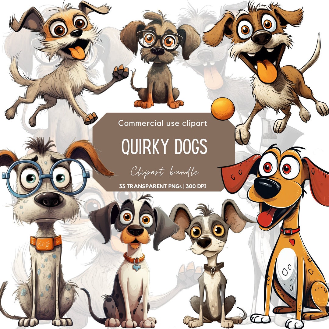 Quirky Dog Clipart Funny Dog Cute Dog Funny Animal Dog Sublimation Dog ...